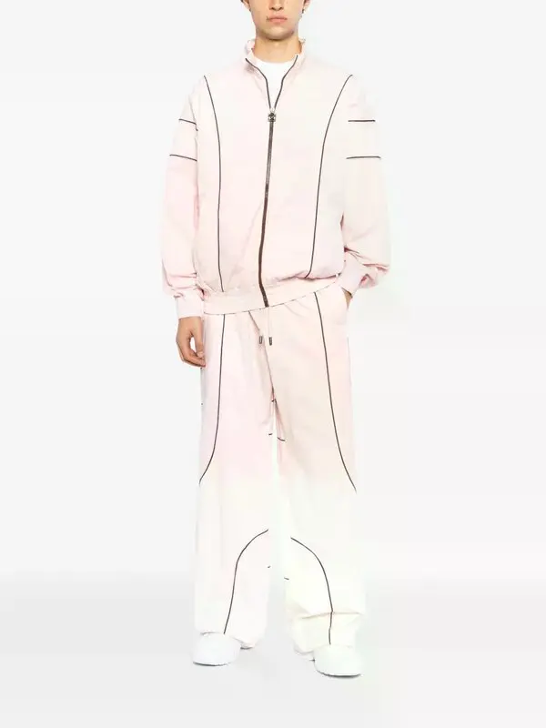 Off-White Logo Embroidered Wide-leg Track Pant - Pink