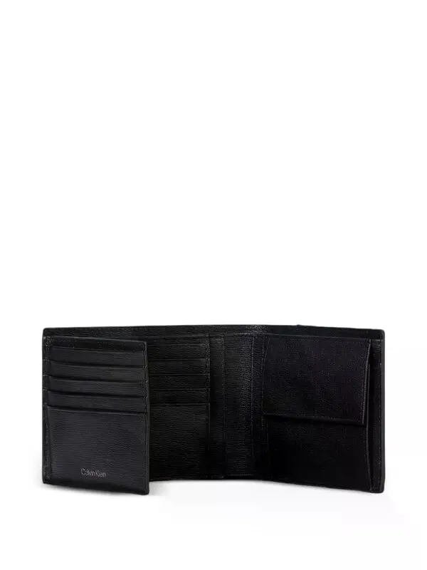 Calvin Klein Logo-plaque Bi-fold Leather Wallet - Black