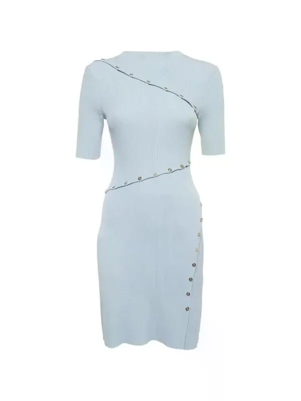 Maje Asymmetrical Rib-knit Midi Dress