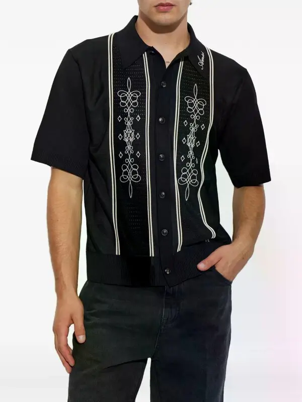 Amiri Embroidered Short-sleeve Cardigan