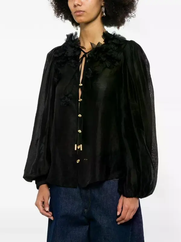 Aje Demi Floral Appliqué Blouse
