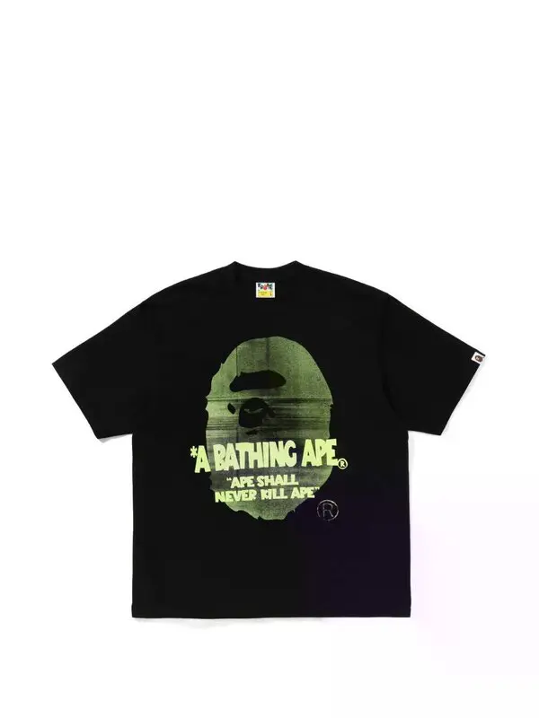 A BATHING APE Spray Ape Head Relaxed-fit T-shirt - Black