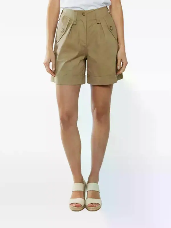 Elisabetta Franchi High-waisted Turn-up Cotton Shorts