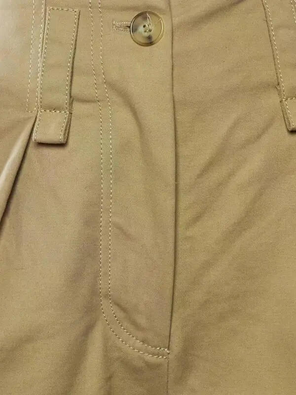Elisabetta Franchi High-waisted Turn-up Cotton Shorts