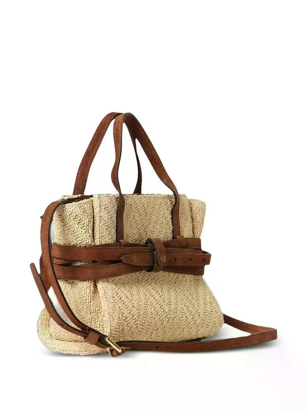 Moschino Woven-design Buckle-detail Shoulder Bag