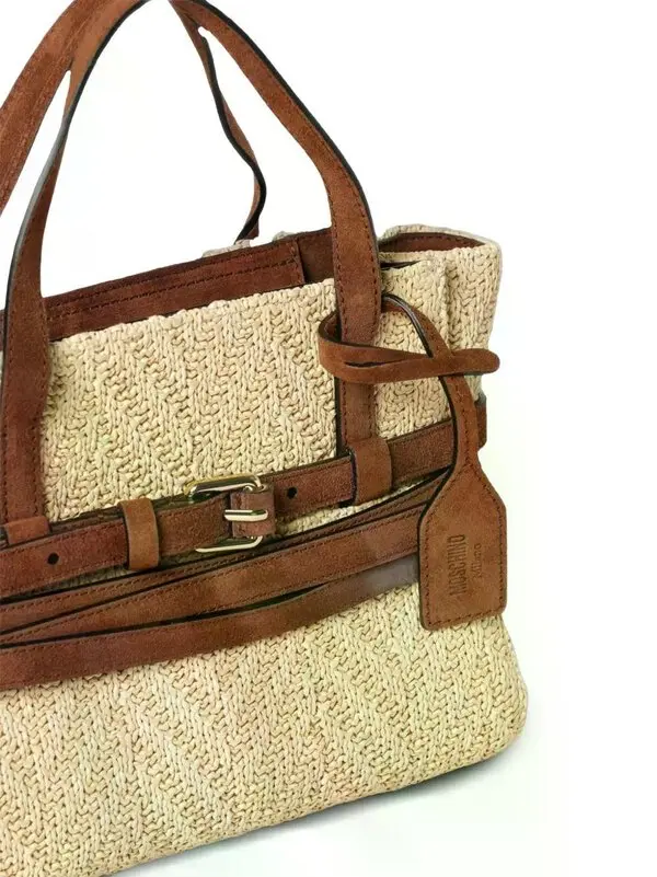 Moschino Woven-design Buckle-detail Shoulder Bag