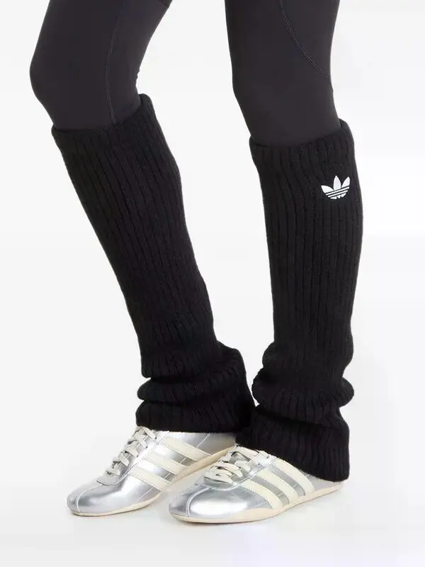 Adidas Trefoil-embroidered Ribbed-knit Leg Warmers