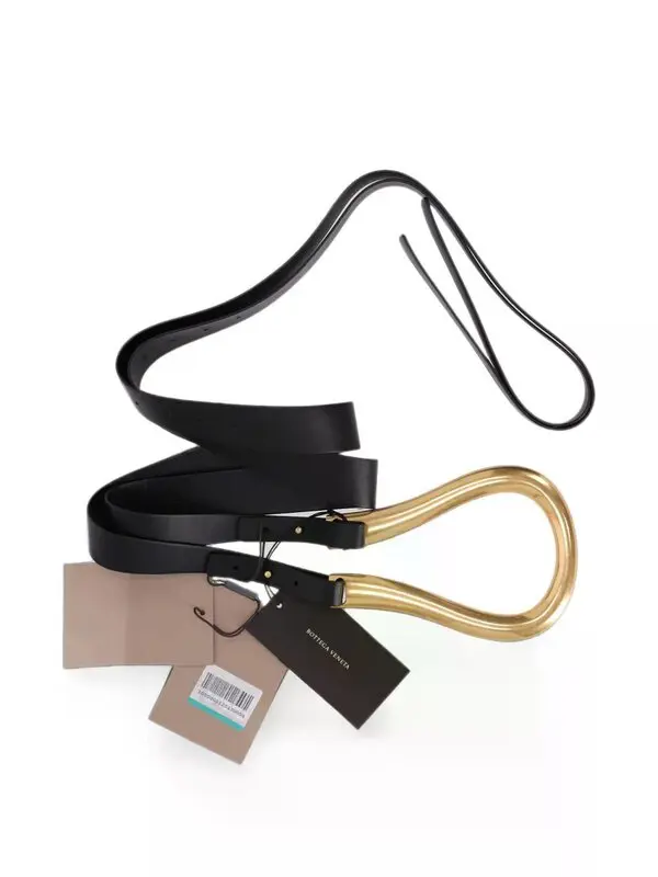 Bottega Veneta Horseshoe Buckle Double Strap Belt