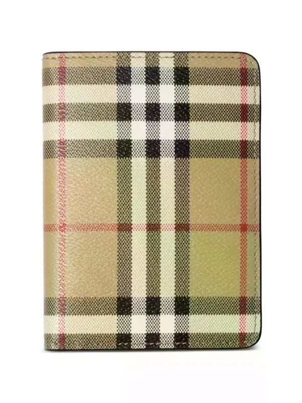 Burberry Check Passport Holder - Neutrals