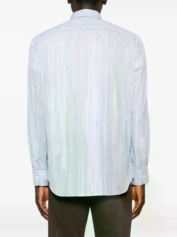 Brioni Hidden Striped Long-sleeve Shirt