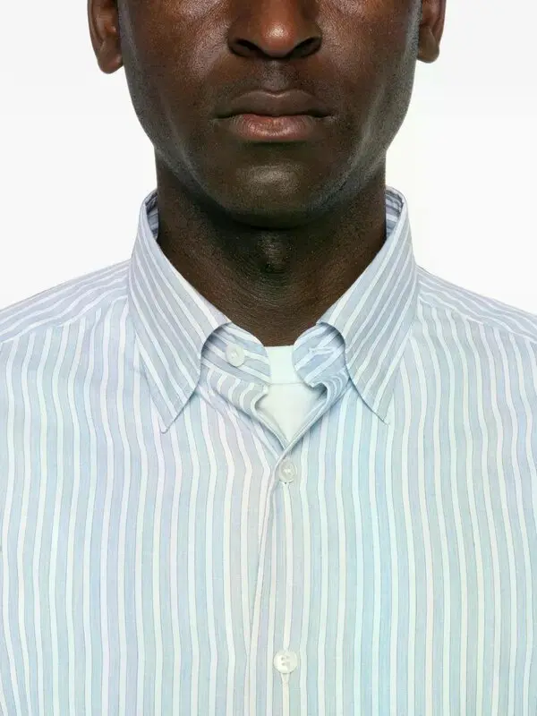 Brioni Hidden Striped Long-sleeve Shirt