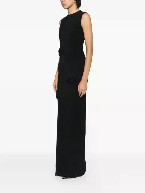 A.W.A.K.E. Mode Lip Appliqué Maxi Dress