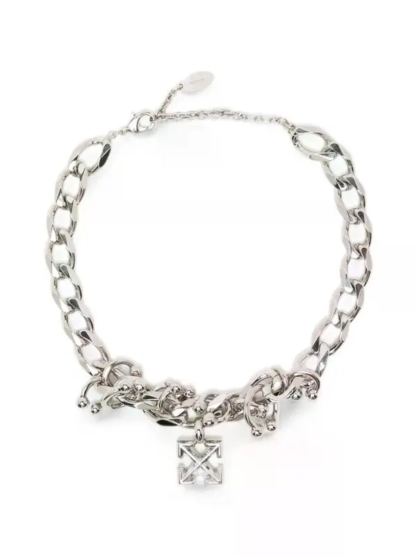 Off-White Piercing Arrows Chain Necklace - Silver