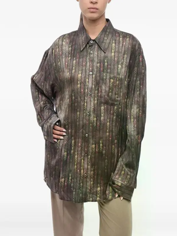 Y/project Floral-print Striped Shirt