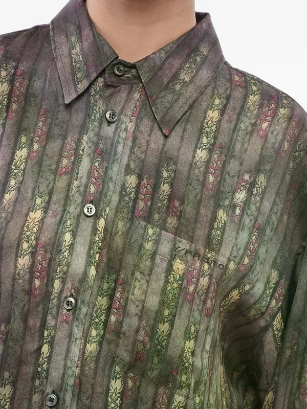 Y/project Floral-print Striped Shirt