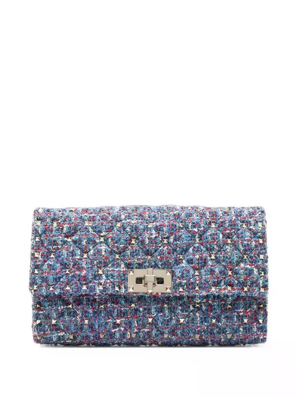 Valentino Garavani Rockstud Spike Tweed Shoulder Bag
