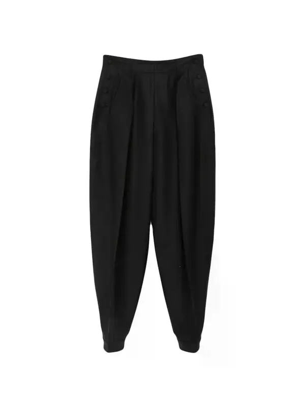 DARKPARK Taylor Button-embellished Pleated Trousers - Black