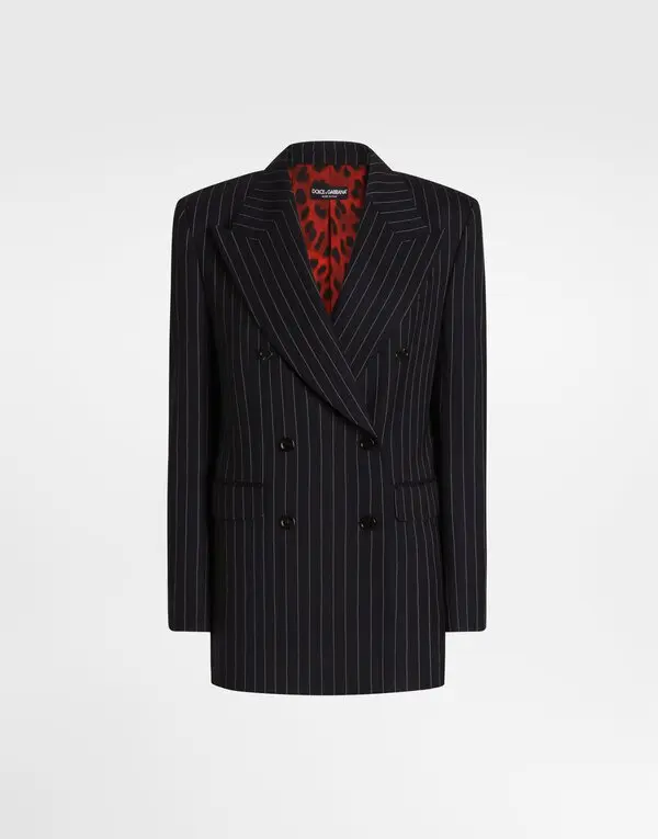 Dolce & Gabbana Linda Double-breasted Jacket In Pinstripe Wool Blazers Multi-colored Wool