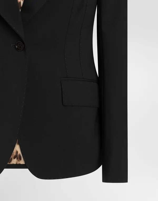 Dolce & Gabbana Turlington Single-breasted Jacket In Micro-ribbed Fabric Blazers