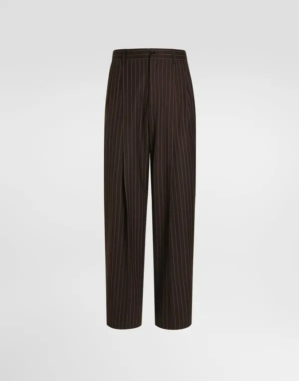 Dolce & Gabbana Wool Pinstriped Trousers - Multicolor