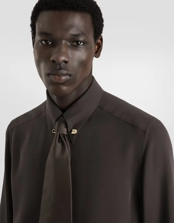 Dolce & Gabbana Crêpe De Chine Gold Shirt Shirts Multi-colored