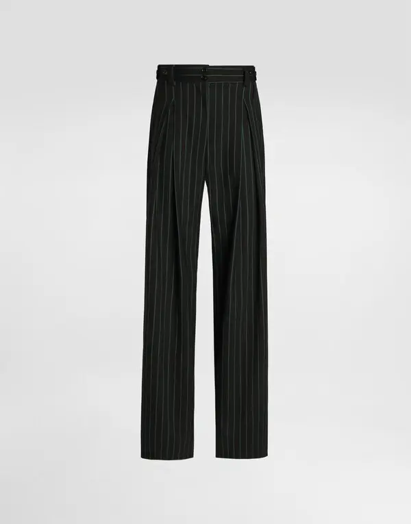 Dolce & Gabbana Pinstripe Wool Trousers Pants And Shorts Multi-colored