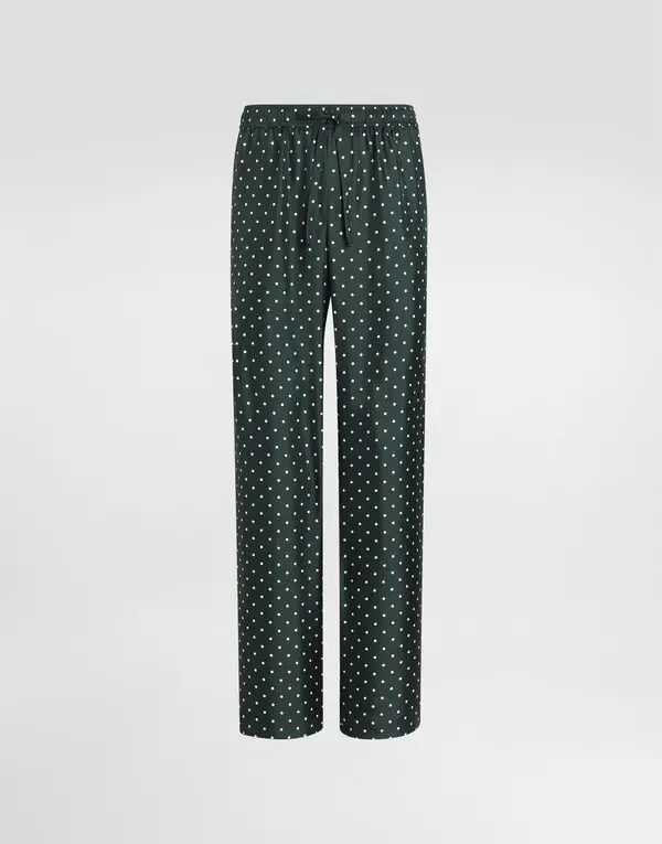 Dolce & Gabbana Silk Twill Polka Dot Trousers - Multicolor