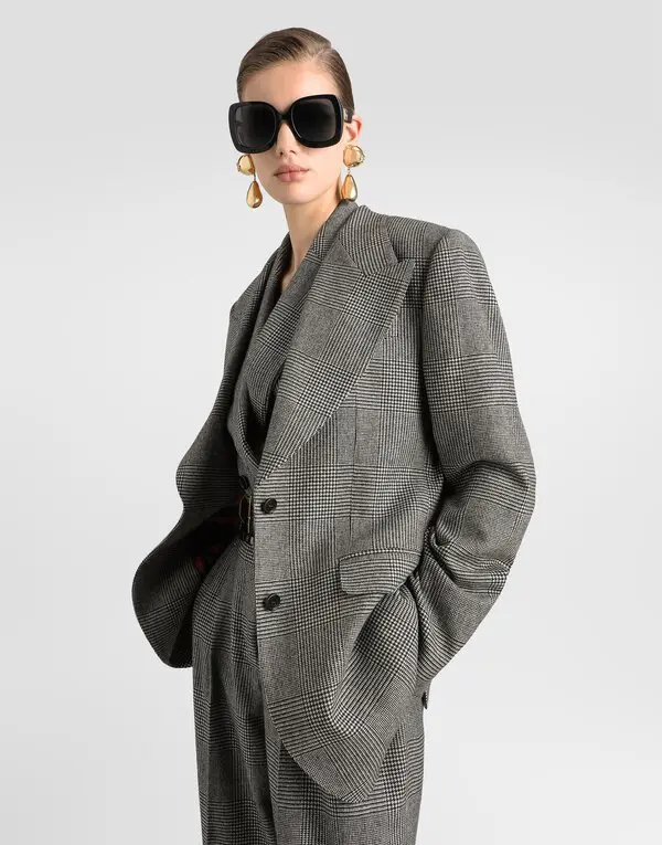 Dolce & Gabbana Glen Plaid Flannel Single-breasted Jacket Blazers