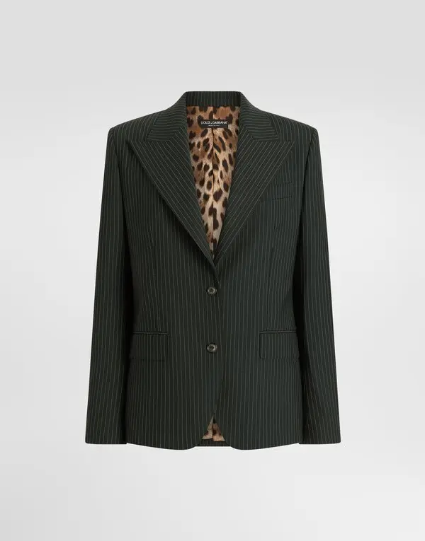 Dolce & Gabbana Linda Single-breasted Jacket In Pinstripe Wool Blazers Multi-colored