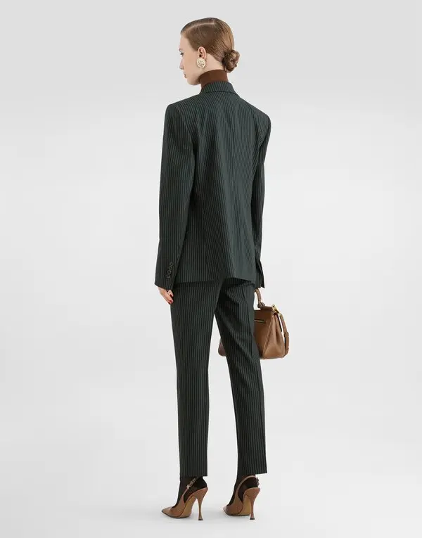 Dolce & Gabbana Linda Single-breasted Jacket In Pinstripe Wool Blazers Multi-colored