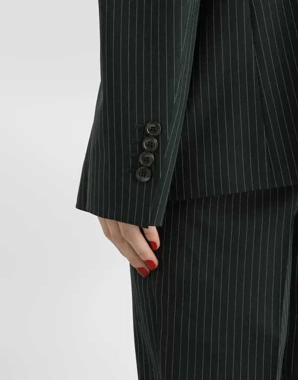 Dolce & Gabbana Linda Single-breasted Jacket In Pinstripe Wool Blazers Multi-colored