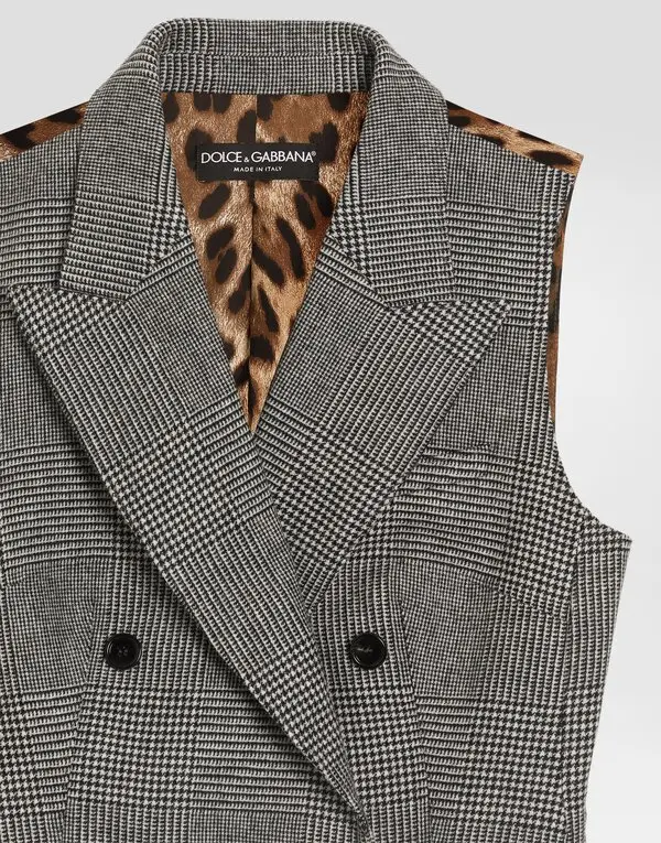 Dolce & Gabbana Glen Plaid Flannel Waistcoat