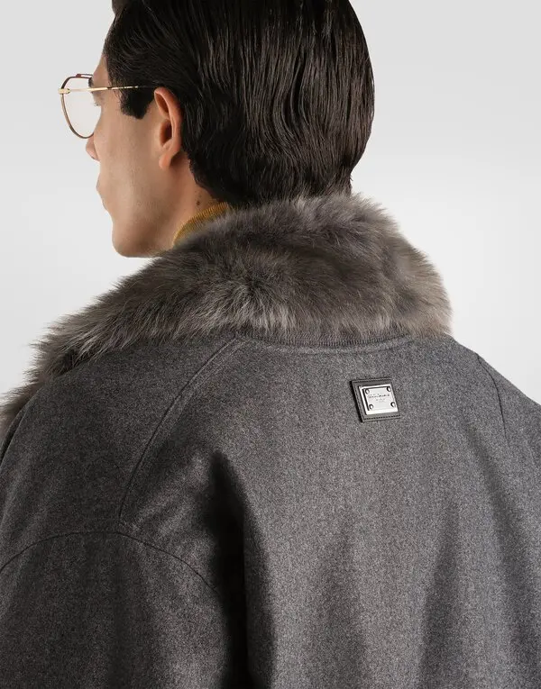 Dolce & Gabbana Padded Wool Flannel Bomber Jacket