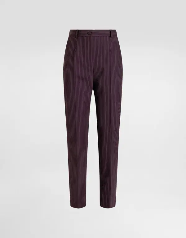 Dolce & Gabbana Pinstripe Wool Trousers Pants And Shorts Multi-colored