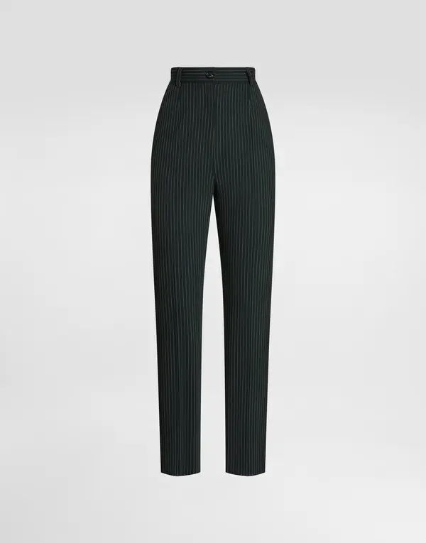 Dolce & Gabbana Pinstripe Wool Trousers Pants And Shorts Multi-colored