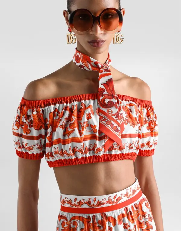 Dolce & Gabbana Majolica-print Bustier Top