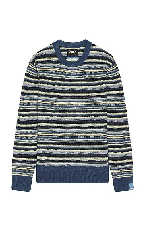 Scotch & Soda Soft Knit Stripe Regular Fit Pullover In . Also