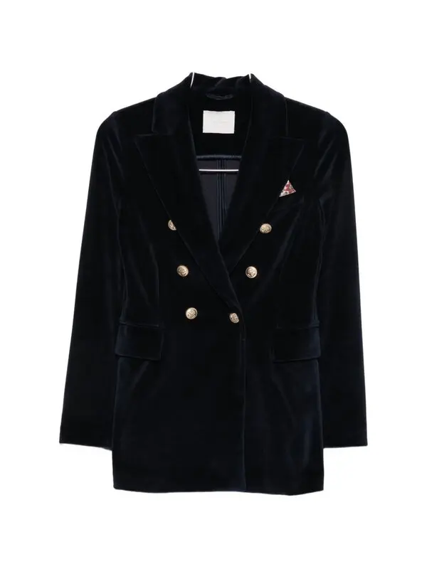 CIRCOLO 1901 Cotton Double-breasted Jacket - Blue