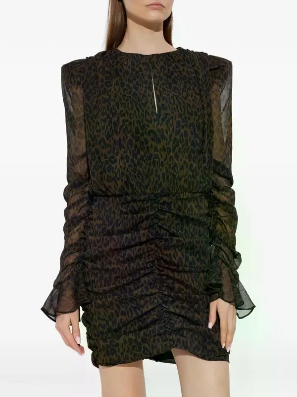 ROTATE BY BIRGER CHRISTENSEN Ruched Flower Mini Dress Dark