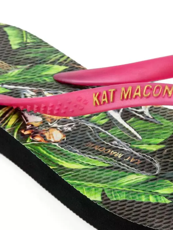 KAT MACONIE Sola Leopard-print Flip-flops