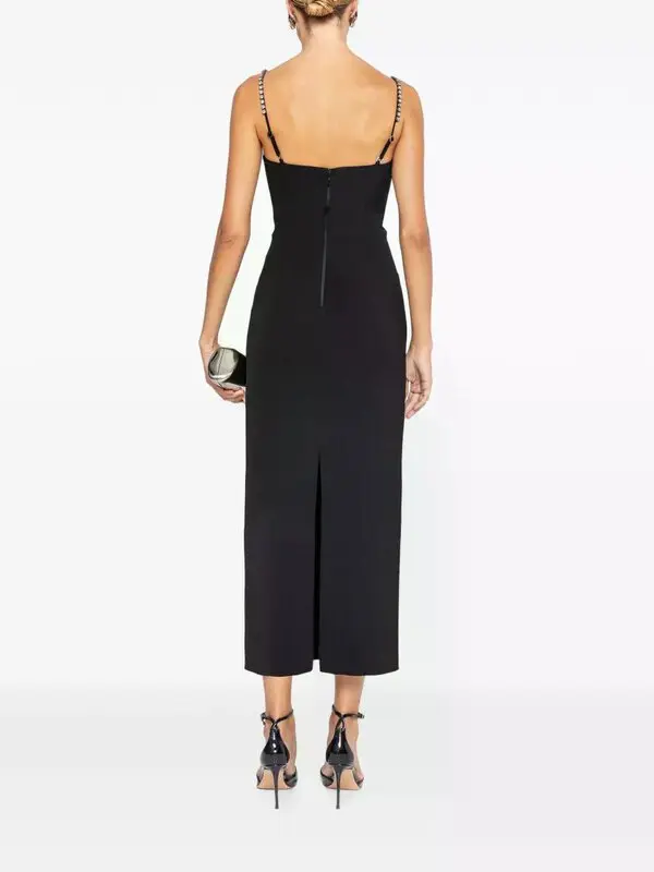 NISSA Crystal-detail Fitted Midi Dress
