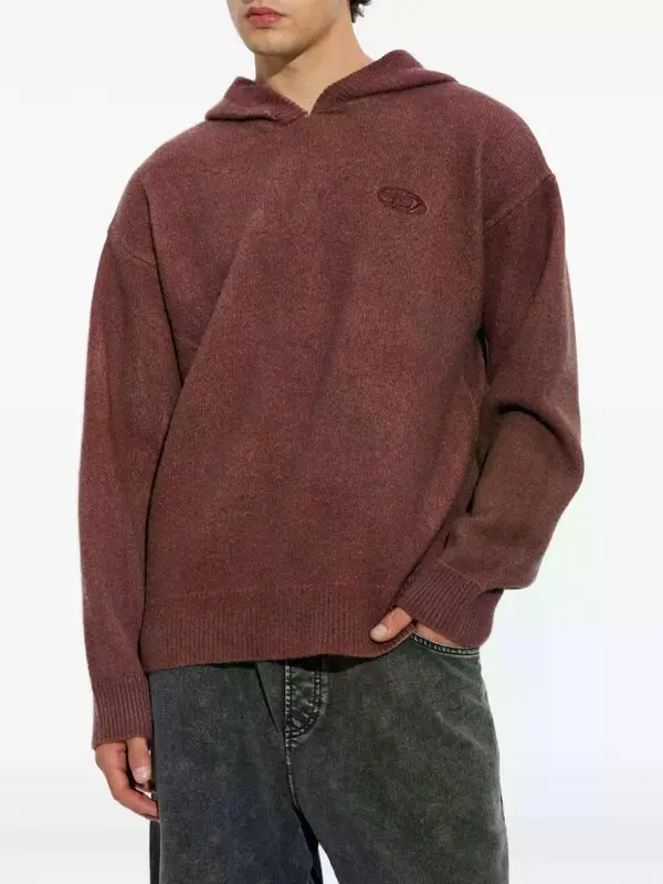 DIESEL® Double-dyed Hoodie In Wool-blend Knit