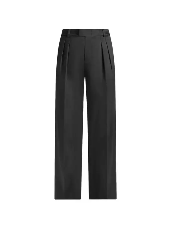 Manière De Voir Julie Satin Twin-pleat Tailored Trousers - Black
