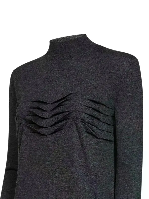 JIL SANDER Pleated Mock-neck Sweater