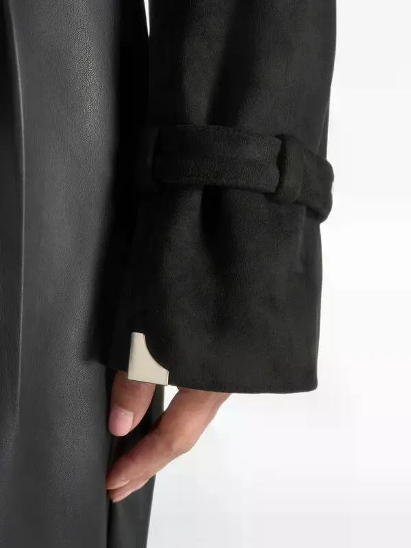 Manière De Voir Poppy Cropped Suede Belted Biker Jacket - Black