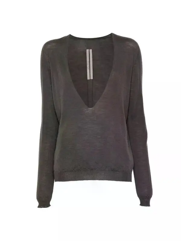Rick Owens Deep V-neck Sweater - Grey