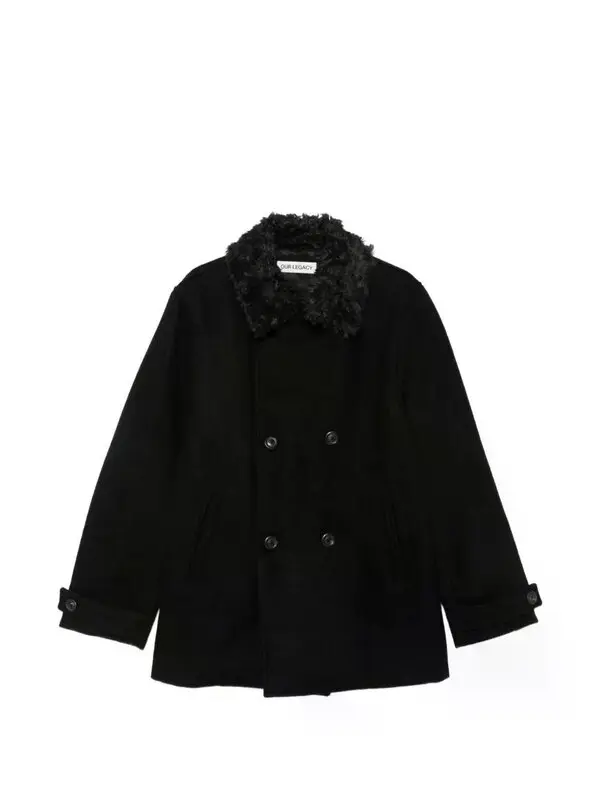 Our Legacy Faux-fur Collar Double-breasted Coat