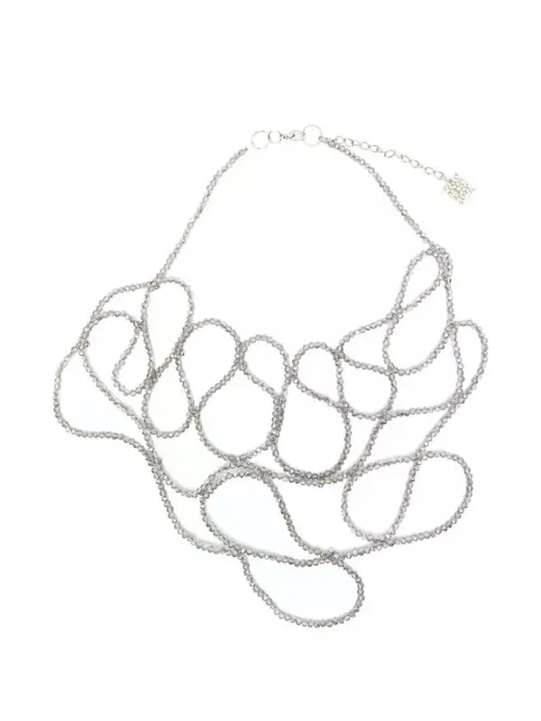 PANICALE Layered Beaded Necklace - Silver