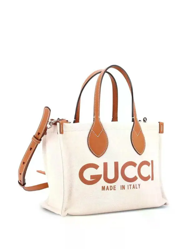 Gucci Logo Shopper Tote Printed Canvas Small Shoulder Bag