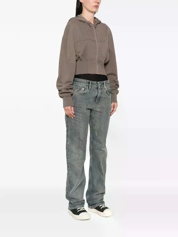 Rick Owens Cropped Zip-up Hoodie - Brown